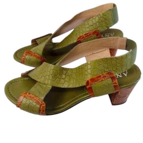 Anyi Lu | Shoes | Anyi Lu Green Hand Crafted Italian Leather Sandals ...
